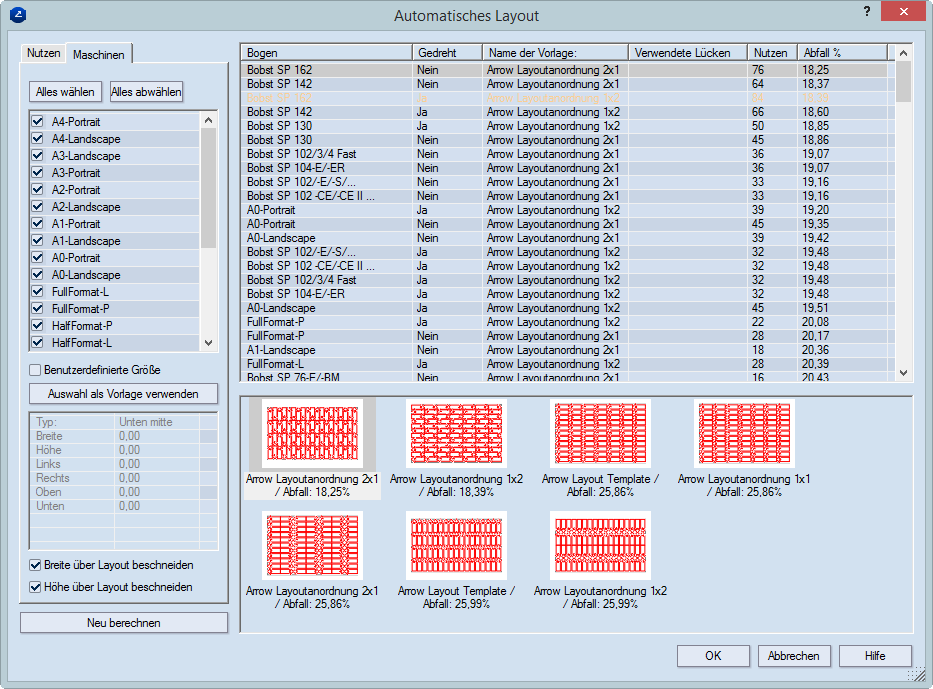 Automatisches Layout erstellen