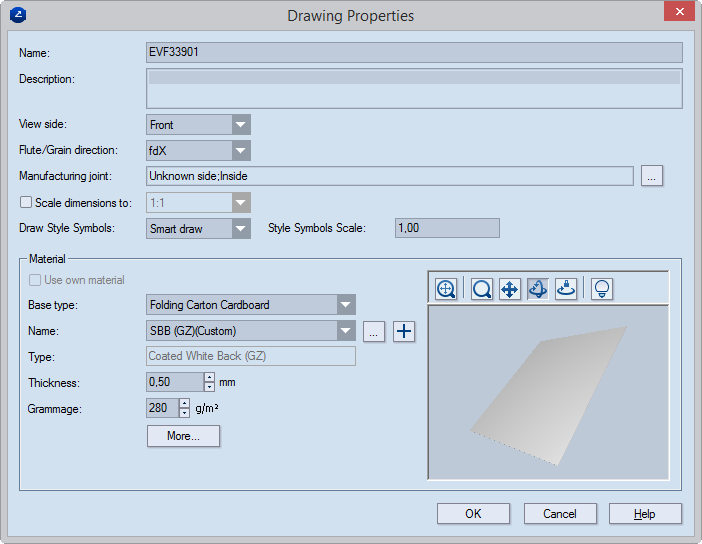 Setting drawing properties